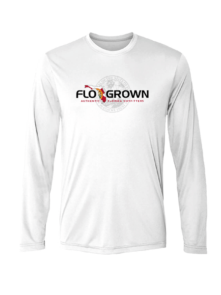 FloGrown FGP-414 Waving Flag Performance Long Sleeve Tee White – J.C. Western® Wear