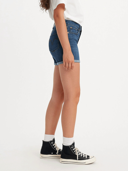 Levi's 299650122 Womens Mid Length Denim Shorts Stop The Confusion Dar ...