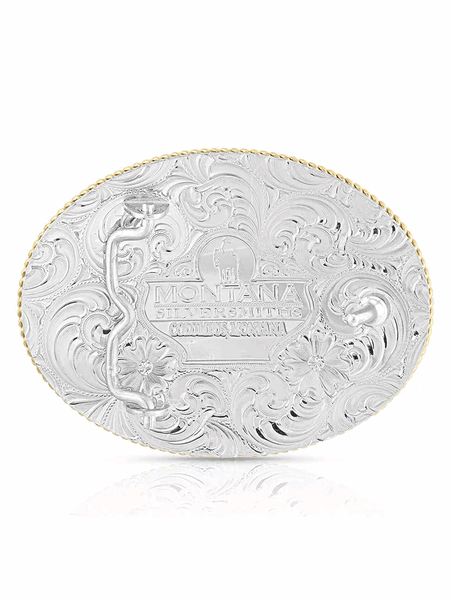 Montana Silversmiths 840F-964BL Bass Gold Trim Western Buckle Silver ...