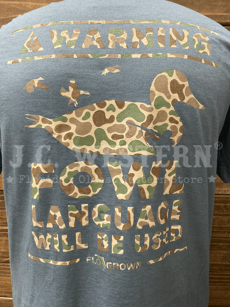 FloGrown FGM-1851 Mens Fowl Language Tee Blue Fog – J.C. Western® Wear