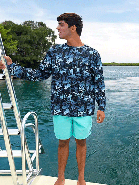 Salt Life SLM6273 Mens Liquid Depth Long Sleeve Performance Pocket Tee ...