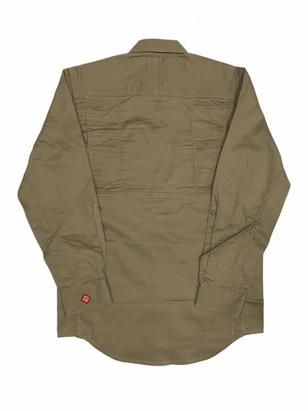 Wrangler 112319239 Mens Flame Resistant 20X Vented Work Shirt Dark Kha ...